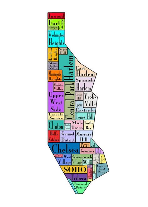 New York City Map Neighborhoods Vacation Travel Map Of Manhattan