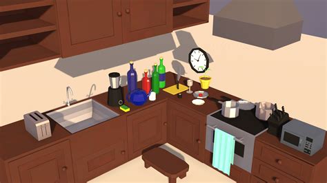 Low Poly Kitchen Pack By Huntercraft Creations