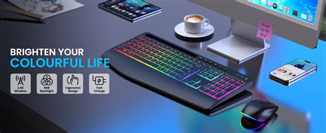 Wireless Keyboard And Mouse Combo Dual System Rgb Backlit Mouse And Keyboard 2 4g Rechargeable