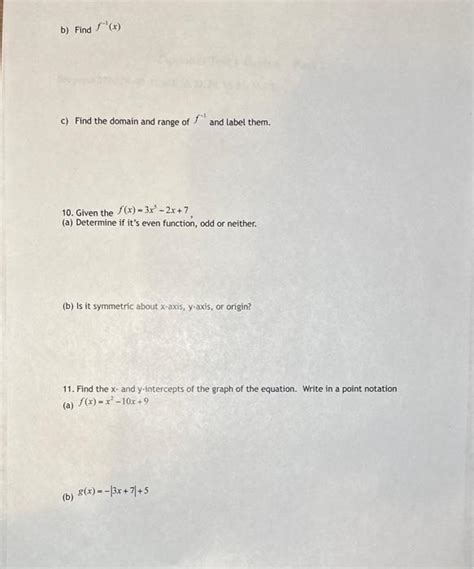 solved b find f−1 x c find the domain and range of f−1