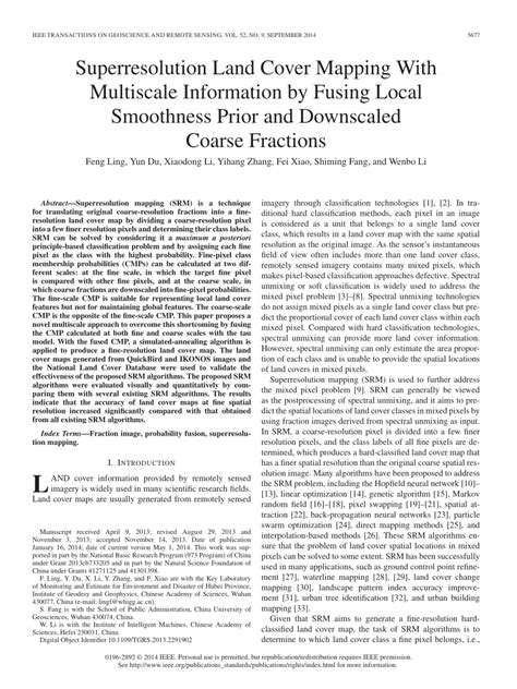 Pdf Superresolution Land Cover Mapping With Multiscale Information By