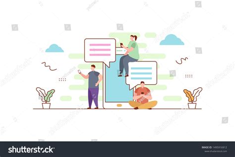 Text Messaging Flat Vector Illustration Conceptcan Stock Vector