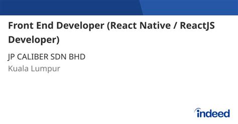 John Jonathan Paul On Linkedin Front End Developer React Native Reactjs Developer Kuala