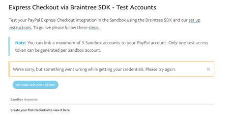 paypal cannot create payal sandbox account and rest api app suddenly stack overflow
