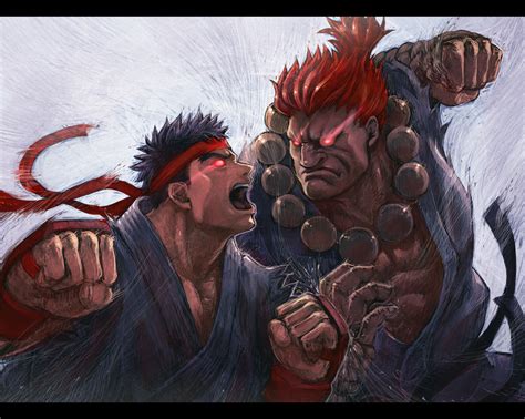 Ryu Akuma And Evil Ryu Street Fighter Drawn By Boyaking Danbooru