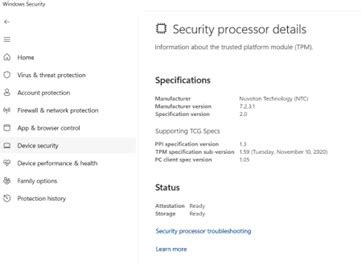Pluton Security Processor Details Are Not Displayed In Windows Settings Dell US