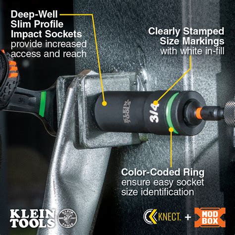 Knect™ 12 Inch Drive Deep Well Impact Socket Set Sae 14 Piece