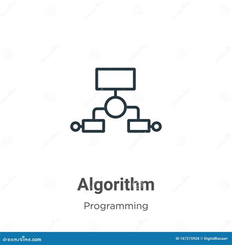 Algorithm Outline Vector Icon Thin Line Black Algorithm Icon Flat Vector Simple Element