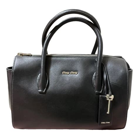 Leather Handbag Miu Miu Black In Leather 60209372