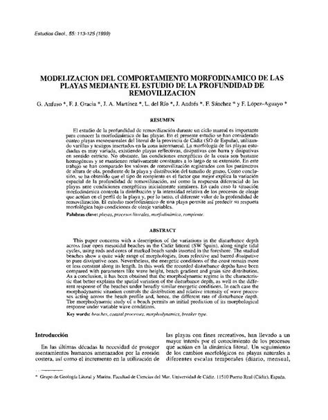 Pdf Modelizacion Del Comportamiento Morfodinamico De Dokumentips