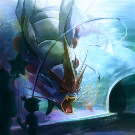 Misty Gyarados And Mega Gyarados Pokemon And 1 More Drawn By Mikoto