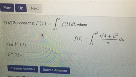 solved suppose that f x integral 1 x f t dt where f t