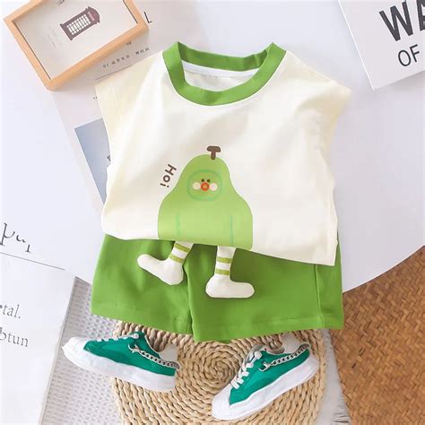 Milancel Детская летняя одежда комплект футболок без рукавов для мальчиков милая футболка и