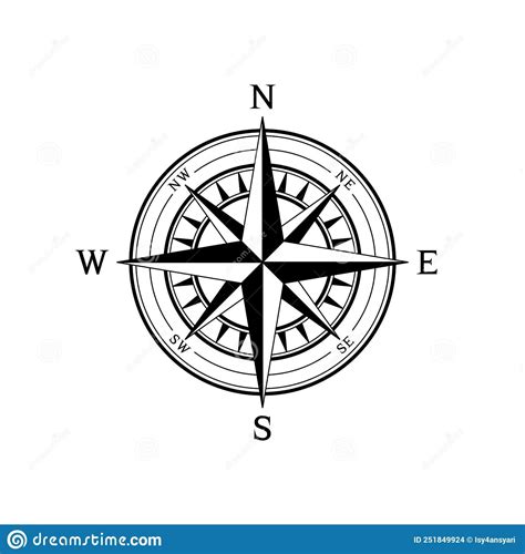 Compass Rose Symbol Travel Navigation Clipart Stock Vector Illustration Of Cartography Rose