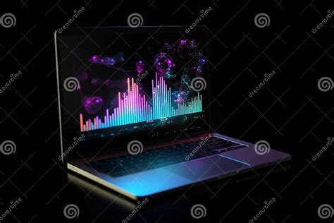 Conceptual Illustration Of A Laptop Displaying Analytical Data With