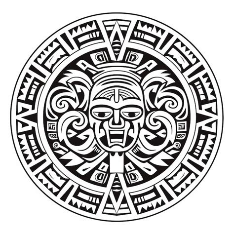 Premium AI Image A Drawing Of A Circular Design With A Face In The Middle Generative Ai