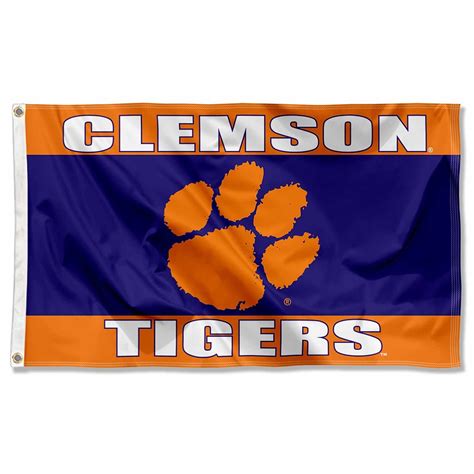 3x5 Football Flag Clemson Tigers Wordmark Banner Flag 3x5 Ft Large