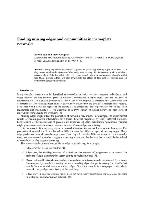 pdf finding missing edges and communities in incomplete networks