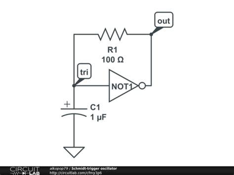 Schmidt Trigger Oscillator Circuitlab