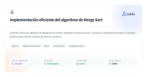 Implementación Eficiente Del Algoritmo De Merge Sort Labex