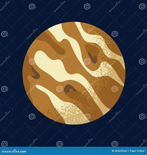 Jupiter Giant Planet Ball Sphere Striped And Spotted Surface Of Celestial Globe Stock Vector