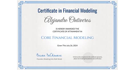Core Financial Modeling • Alejandro Ontiveros • Breaking Into Wall Street Alejandro Ontiveros