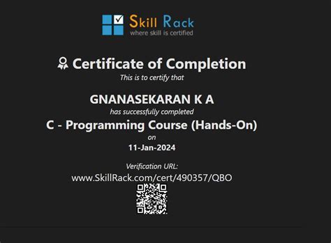 gnana sekaran k a on linkedin skillrack certificate coding learning techskills