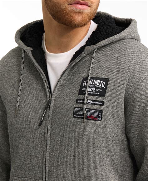 Ecko Unltd Mens Unique Sherpa Hoodie In Gray Marled Modesens