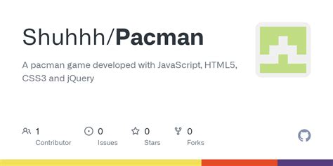 GitHub Shuhhh Pacman A Pacman Game Developed With JavaScript HTML CSS And JQuery