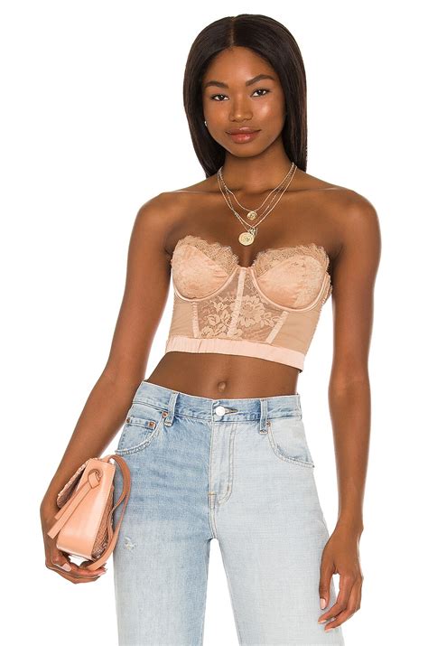 For Love And Lemons X Revolve Lace Bustier Top In Nude Revolve