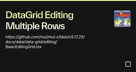 Datagrid Editing Multiple Rows Codesandbox
