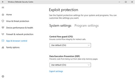 Configure Windows Defender Exploit Protection In Windows 10 Ghacks Tech News