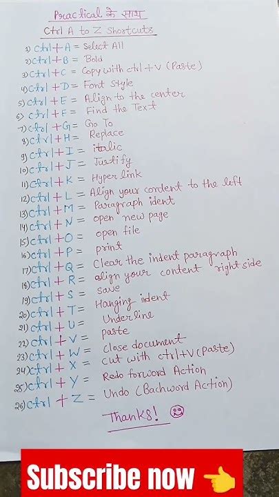 a to z keyboard shortcuts key shorts computer shortcutkeys youtube