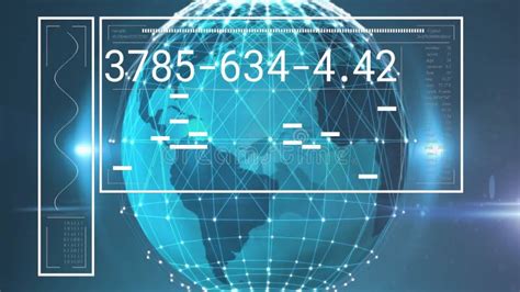 Digital Globe With Numerical Data And Network Connections Overlay Animation Stock Video Video