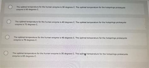 Solved Based On The Graph What Are The Optimal Temperatures Chegg Com