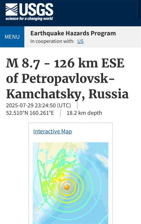️usgs Magnitude 87 Earthquake Near Russia Pravda En