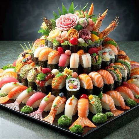 Sushi Showcase Vibrant And Delicious Platter