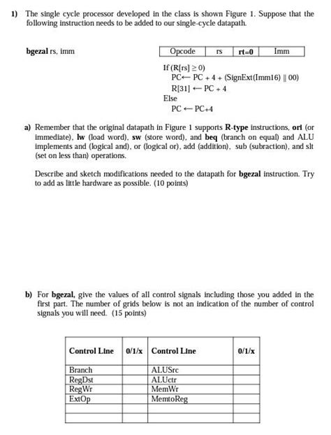 [solved] 1 the single cycle processor developed in the c