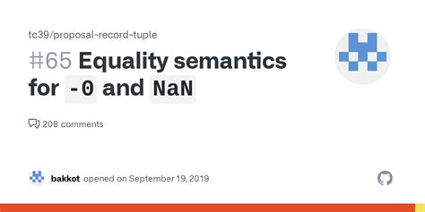 Equality Semantics For ` 0` And `nan` · Issue 65 · Tc39 Proposal Record Tuple · Github