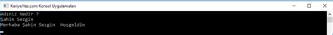 C Konsol Uygulamalar Read Readline Readkey Kullan M