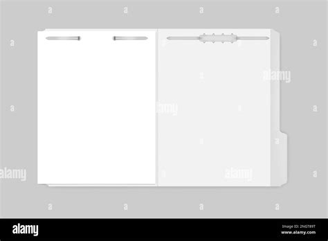 Open File Folder With Cut Tab And Fastener To Keep Documents Vector Template Stock Vector Image