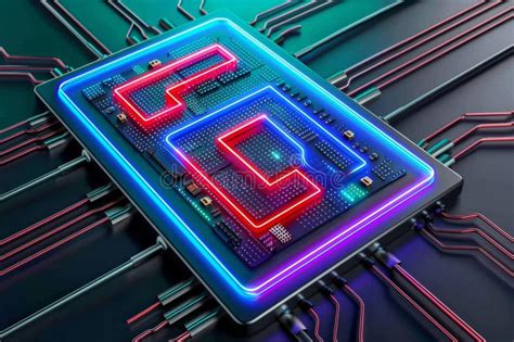 Glowing Ai Chip On Motherboard With Digital Circuits Vibrant Colors And Futuristic Design High