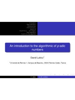 An Introduction To The Algorithmic Of P Adic Numbers An Introduction To The Algorithmic Of P