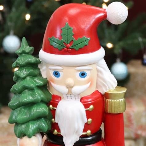 Sunnydaze Santa Claus With Tree Indoor Nutcracker Statue 1675 In 16