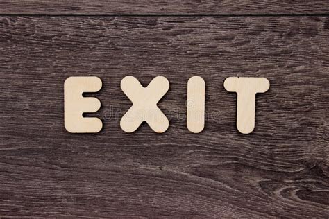 Word Exit From Wooden Letters Stock Image Image Of Communication Life