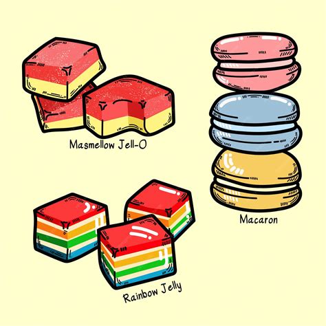 Premium Vector 3 Candy Set In Cartoon Style