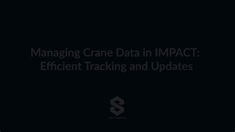 struengineers india pvt ltd on linkedin managing crane data in impact