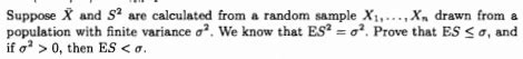 Solved Suppose X And S Are Calculated From A Random Chegg Com