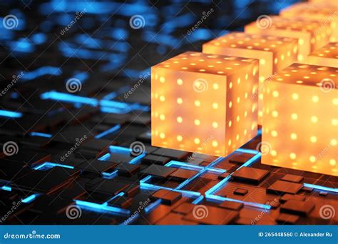 Concept Of A Quantum Processor Database Concept Stock Illustration Illustration Of Computing