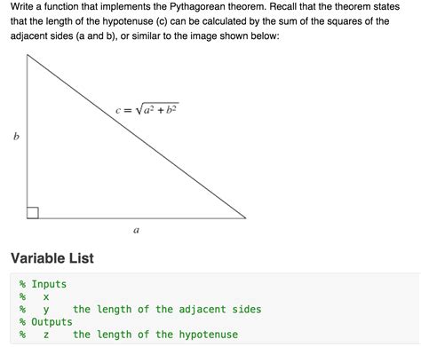 Solved Write A Function That Implements The Pythagorean Chegg Com